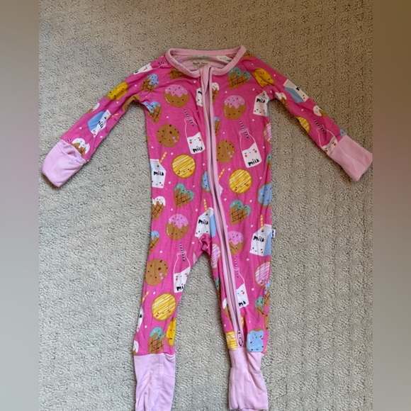 Little Sleepies | One Pieces | Little Sleepies Pink Milk Cookies Print ...